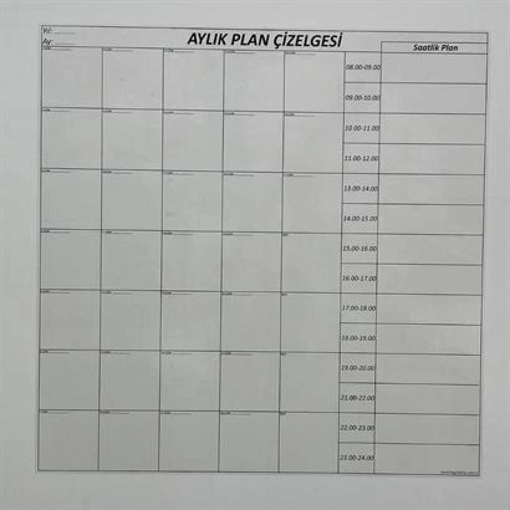 TUFEYO Aylık Planlayıcı Manyetik Duvar Stickerı Takvim Plan Çizelgesi