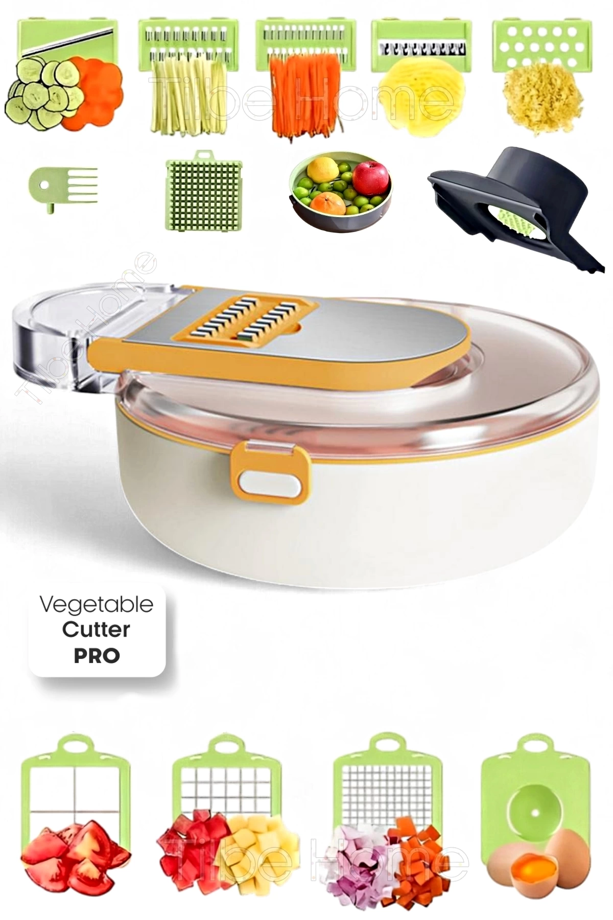Tilbe Home Vegetable Cutter Pro 14 in 1 Rende Sebze Doğrayıcı ...