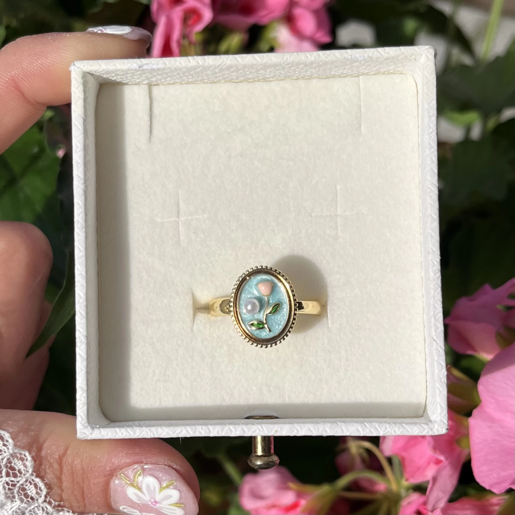 Pastel Mavi Sanat Yüzük