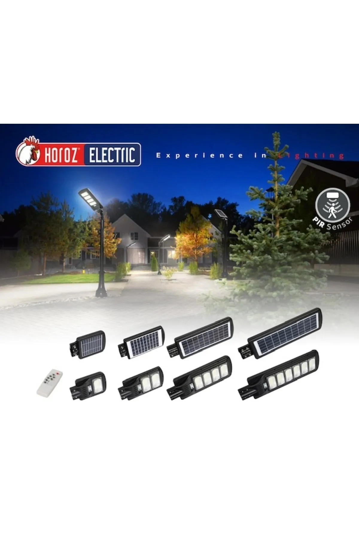 Horoz 300w Siyah Led Solar Güneş Enerjili Lamba Sokak Armatür Beyaz ...
