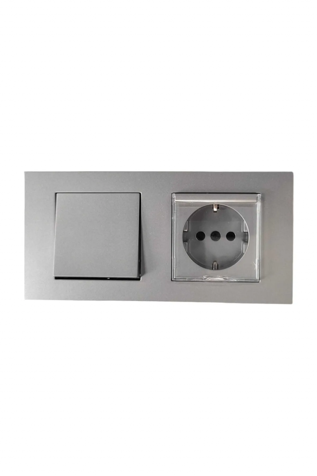 Ovivo Grano Gümüş İkili Set Anahtar + Kapaklı Priz