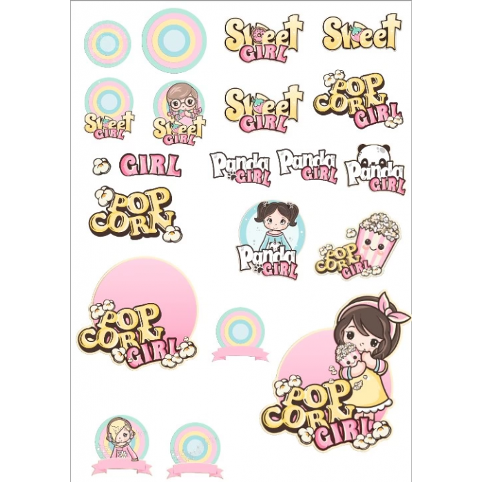 Tatlı Kız Sticker Set