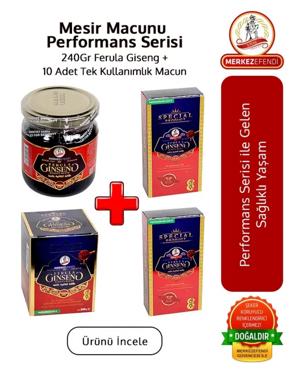 Mesir Macunu Performans Serisi 240Gr Ferula Giseng ve 10 Adet Tek ...