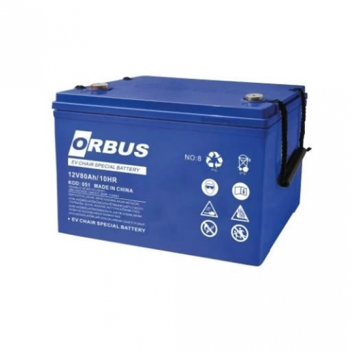ORBUS 12V 80AH ENGELLİ ARAÇ AKÜSÜ