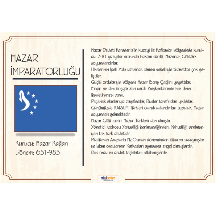 Hazar İmparatorluğu Afişi (Posteri) | Okul Center İle Eğitime Renk Kat