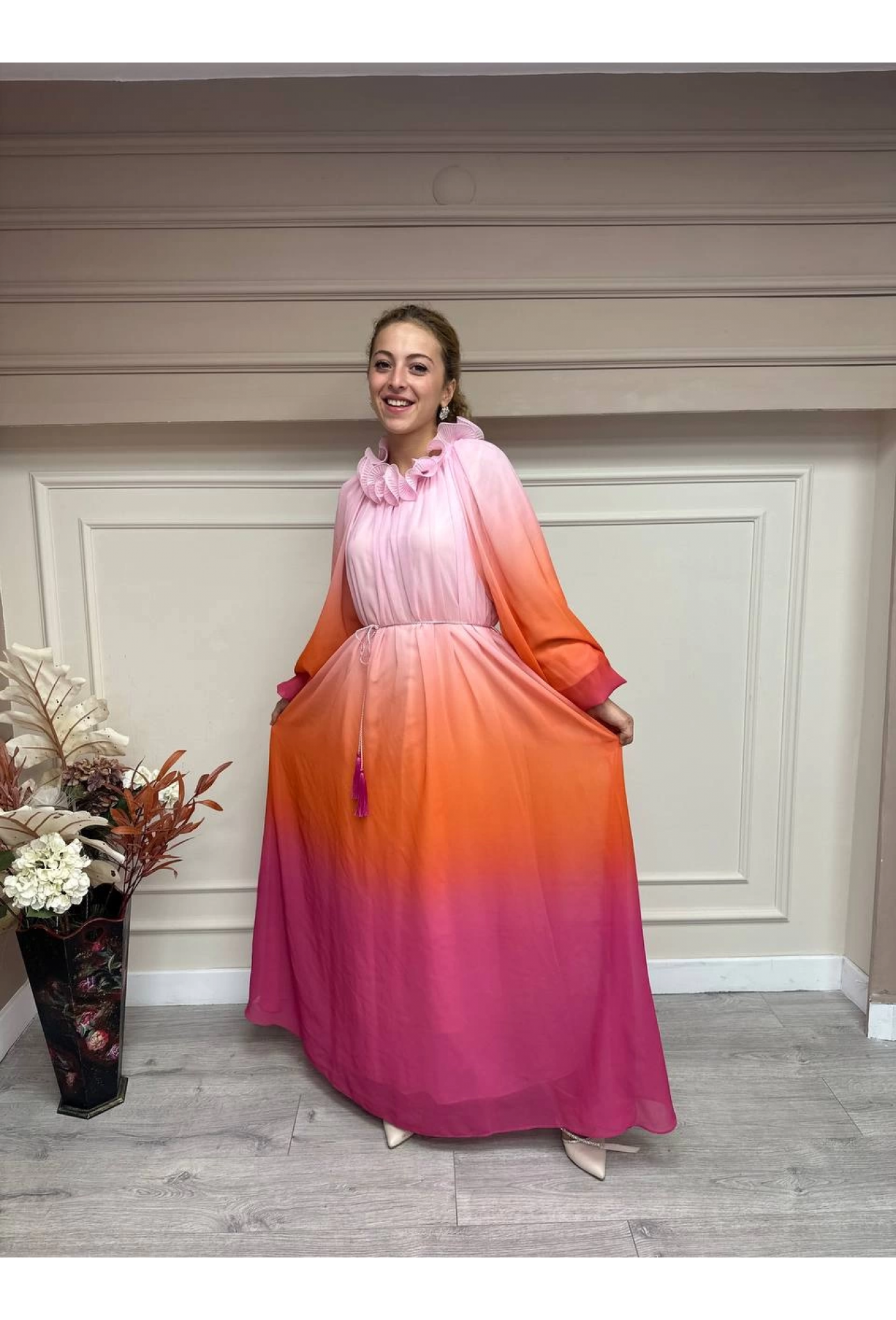 Senna 3051S23 Pembe Lesso Elbise