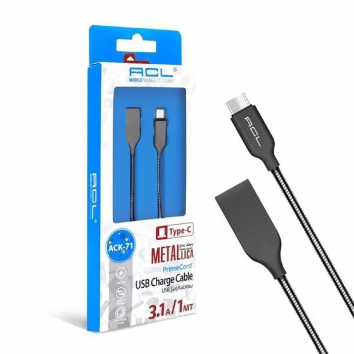 ACL ACK-71 TYPE-C 3.1A ŞARJ&VERİ KABLOSU 1MT PK:10