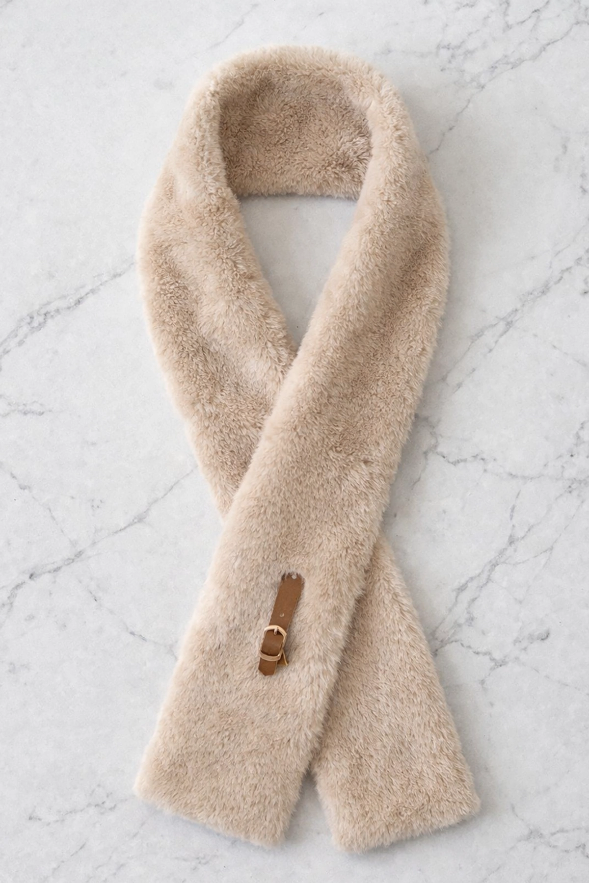 Açık Kahve Renk Çocuk Peluş Atkı