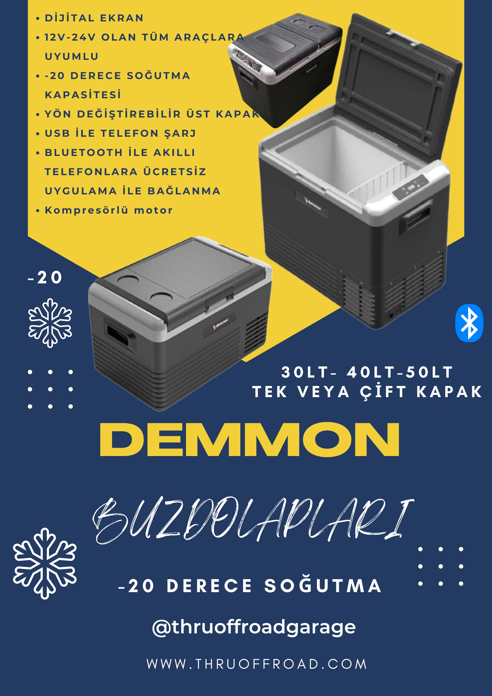 DEMMON ARAÇ BUZDOLABI 50 LT TEK KOMPRESÖR