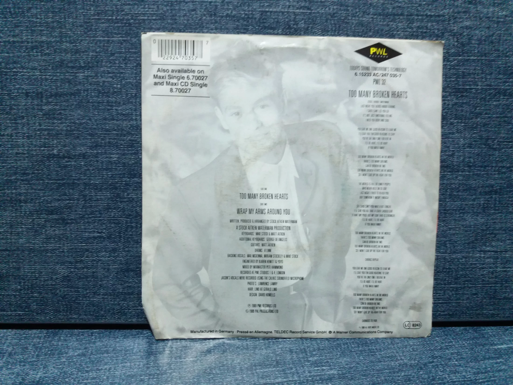 Jason Donovan Too Many Broken Hearts