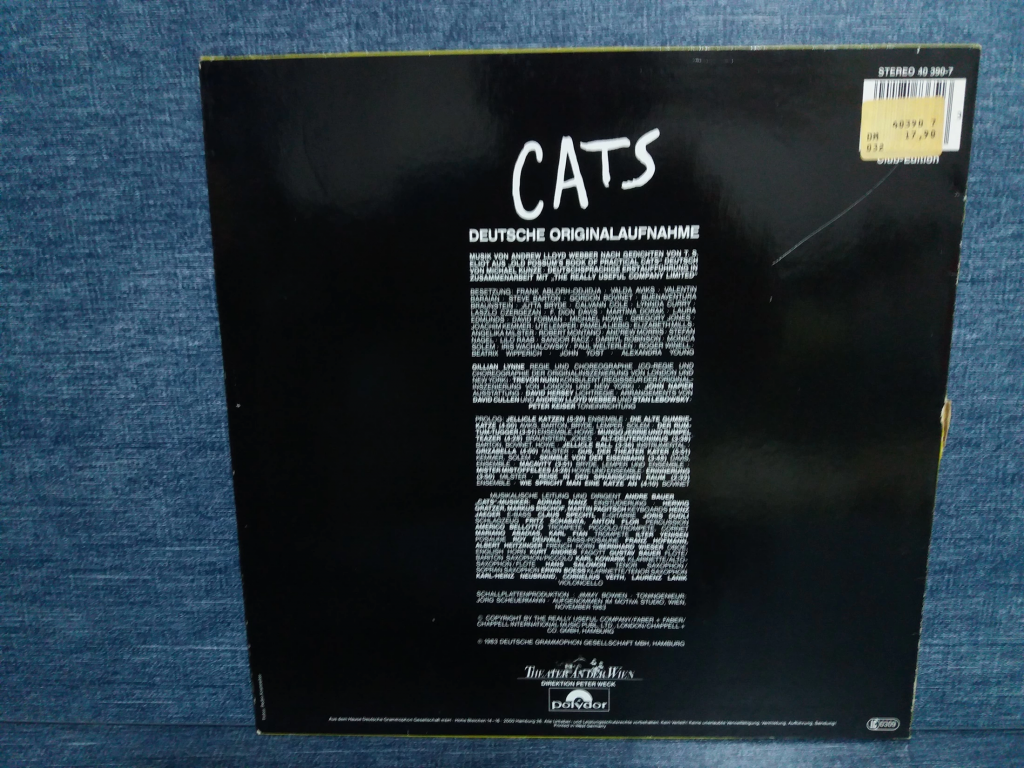 CATS DEUTSCHE ORIGINAL AUFNEHME SOUNDTRACK LP
