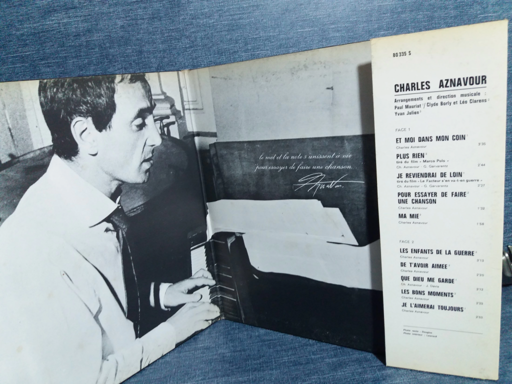 CHARLES AZNAVOUR DE T'AVOIR AIMEE LP