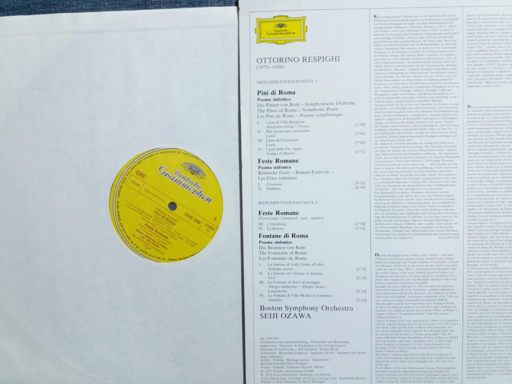 OTTORINO RESPIGHI PINES OF ROME FESTE ROMANE SEIJI OZAWA