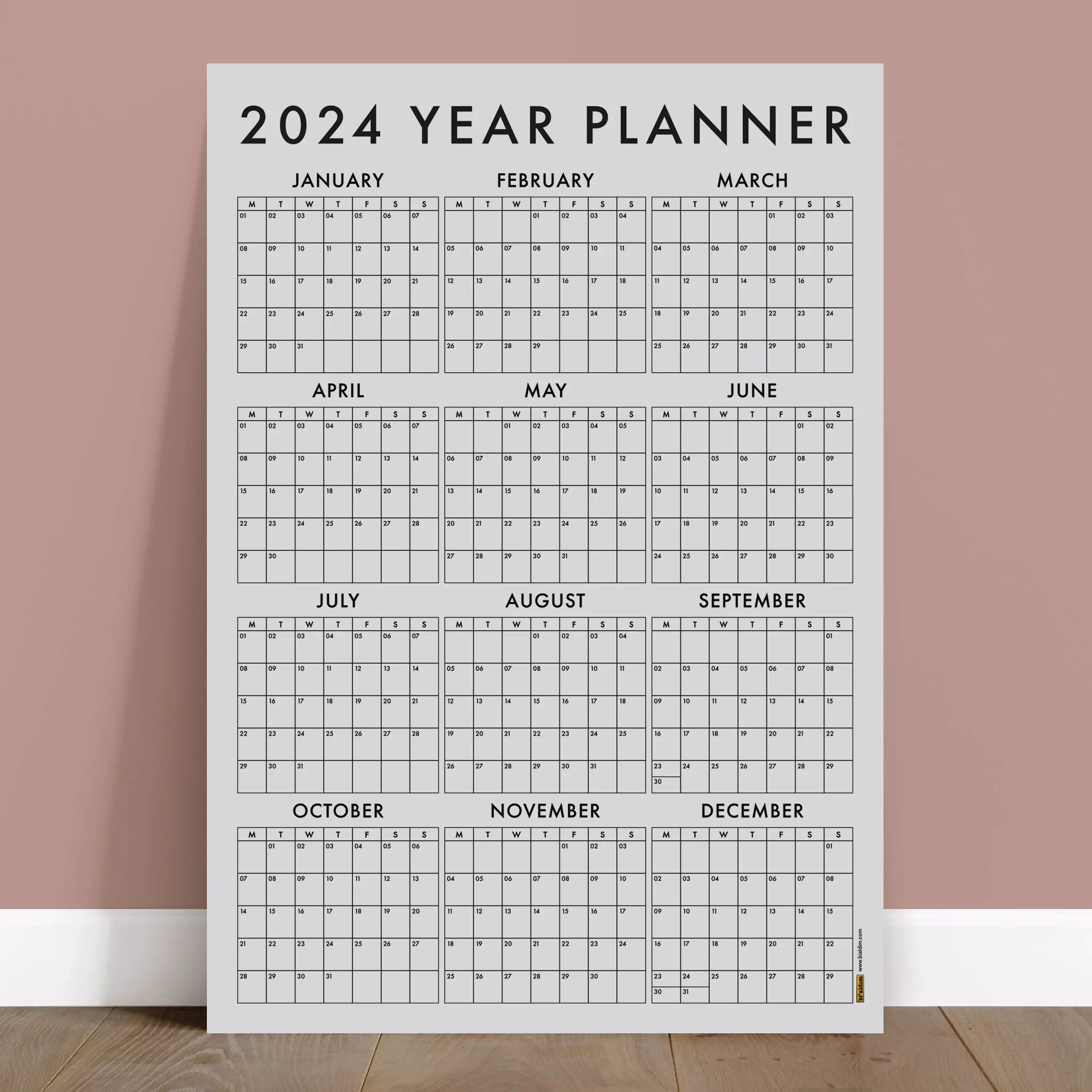 Gri Renk 2025 Yıllık Planlayıcı Duvar Takvimi, 2025 Takvim, Yıllık Plan ...