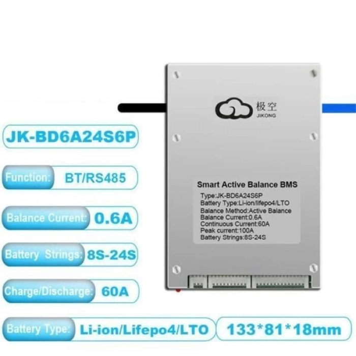 Jikong JK Smart Bluetootlu 60A BMS (8s-24s) | Lityum Ion / LifePO4 ...