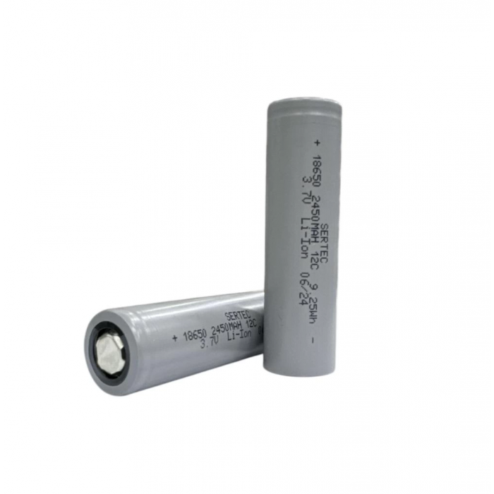 Pilevreni Sertec 18650 3.7V 2450 Mah 12C Li-Ion Şarjlı Pil ...