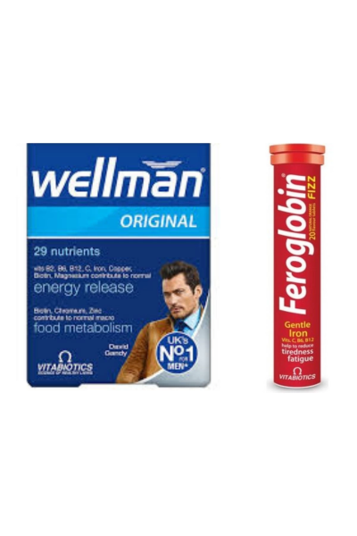 Wellman Original 30 Tablet + 2 Adet Feroglobin Fizz 20 Tablet