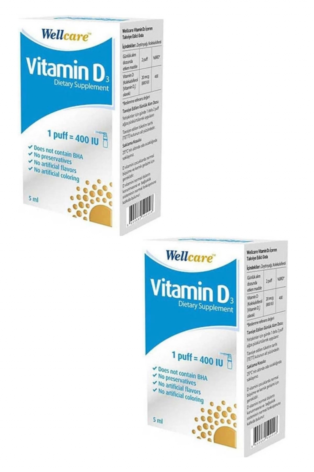 Wellcare Vitamin D3 400 IU 5 ml