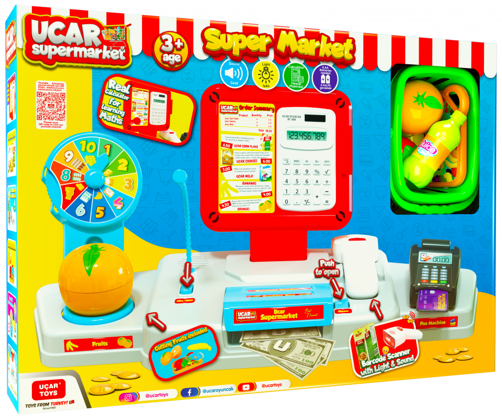 CASHIER WITH BATTERY OPERATED (LIGHT, SOUND AND CALCULATOR)