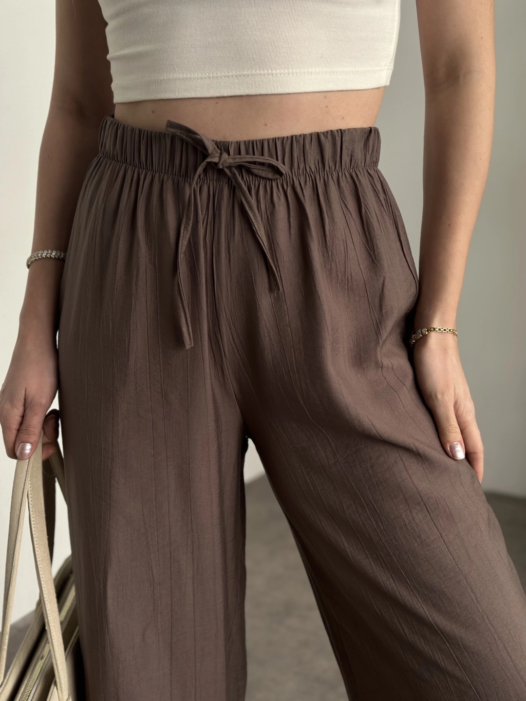 Şalvar model salaş pantolon vizon - Damla Butik