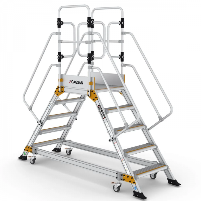 Çağsan Çift Çıkışlı Endüstriyel Alüminyum Platform 4+1 Basamaklı - EPC4