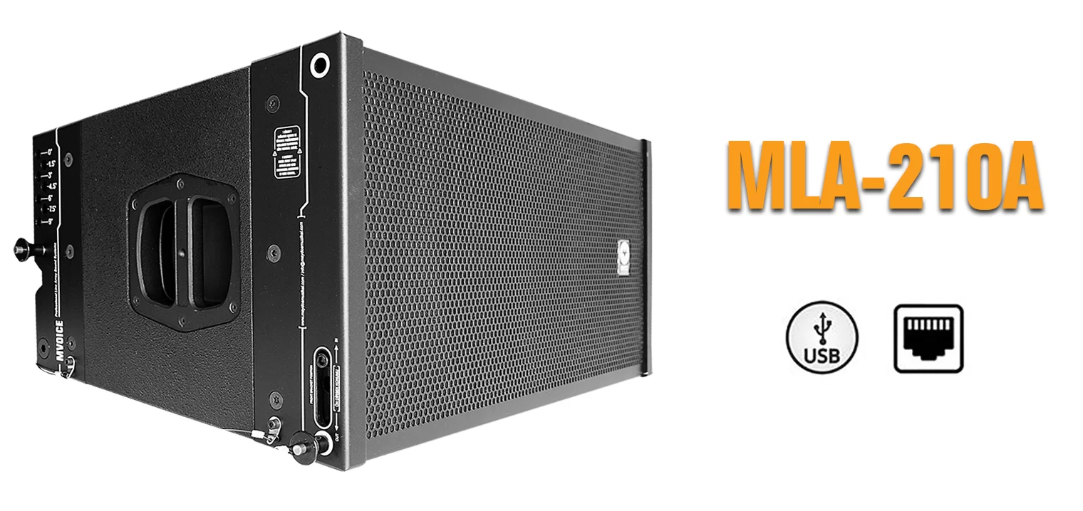 M-Voice MLA-210A Aktif Line Array Hoparlor 2x10” 2x1" 1400 Watt