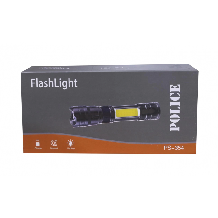 Polıce PS-354 Zoom Kırmızı İkaz Işıklı ve Magnet Özellikli Şarjlı El Feneri