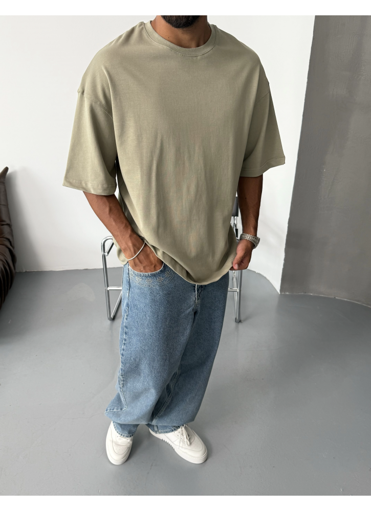 Haki Basic Oversize T-Shirt | ByCrowned