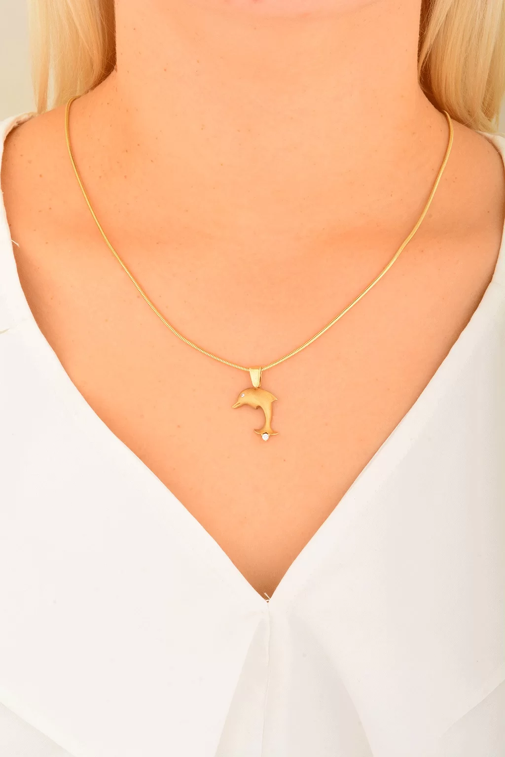 Cebeci 14 Ayar Yunus Balik Altın Kolye Ucu - Cebeci Kuyumculuk