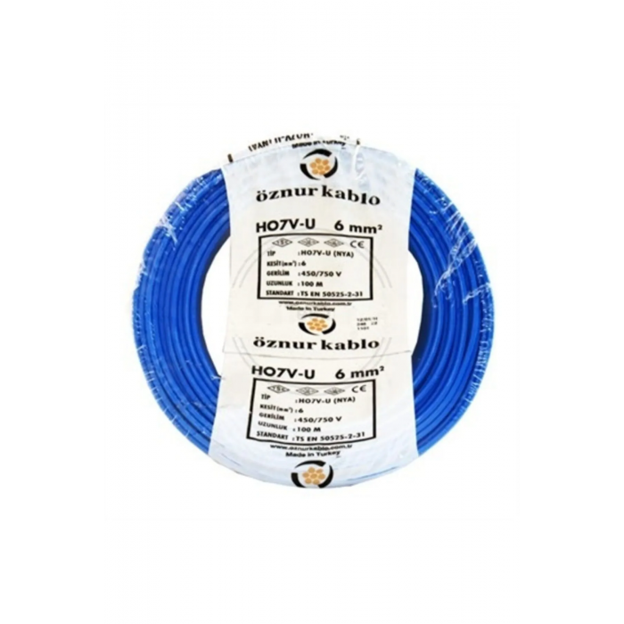 ÖZNUR 6 NYAF Kablo - Mavi 100 Metre | ENERJİ KABLOLARI > NYAF KABLOLAR - ÖZNUR