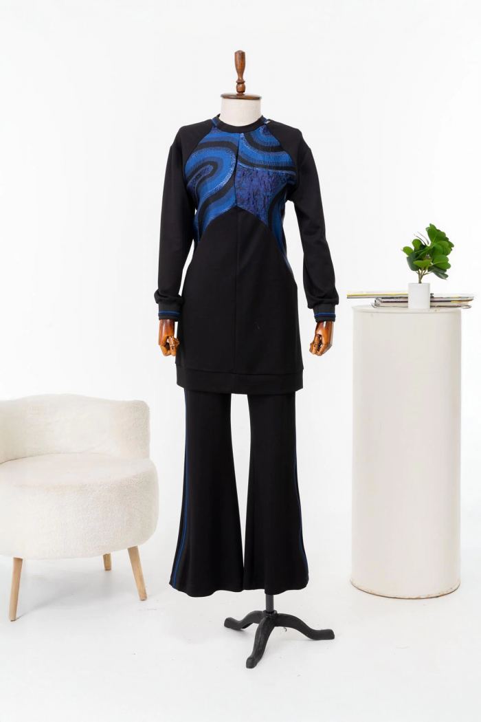 MODAL & JAKAR TUNİK YELEK PANTOLON - Lacivert