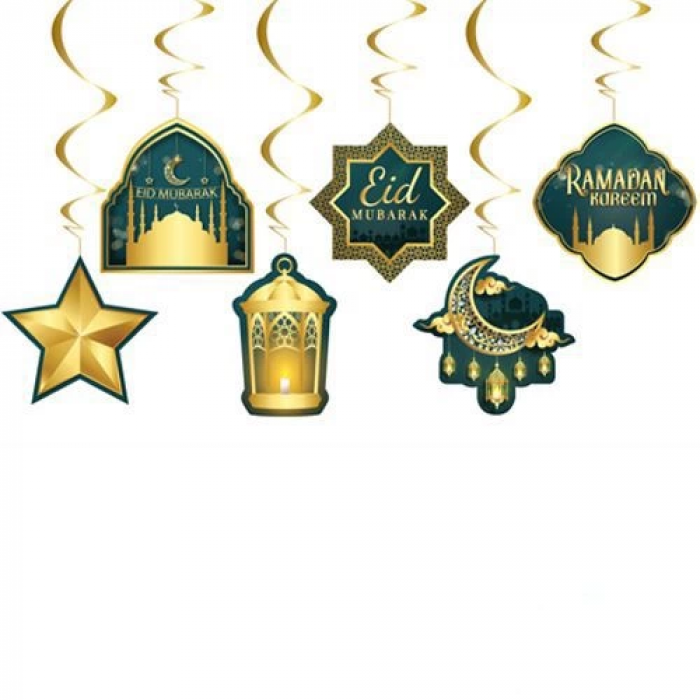 Eid Mubarak Asma Tavan Süs 6 Adet - Parti Dükkanım