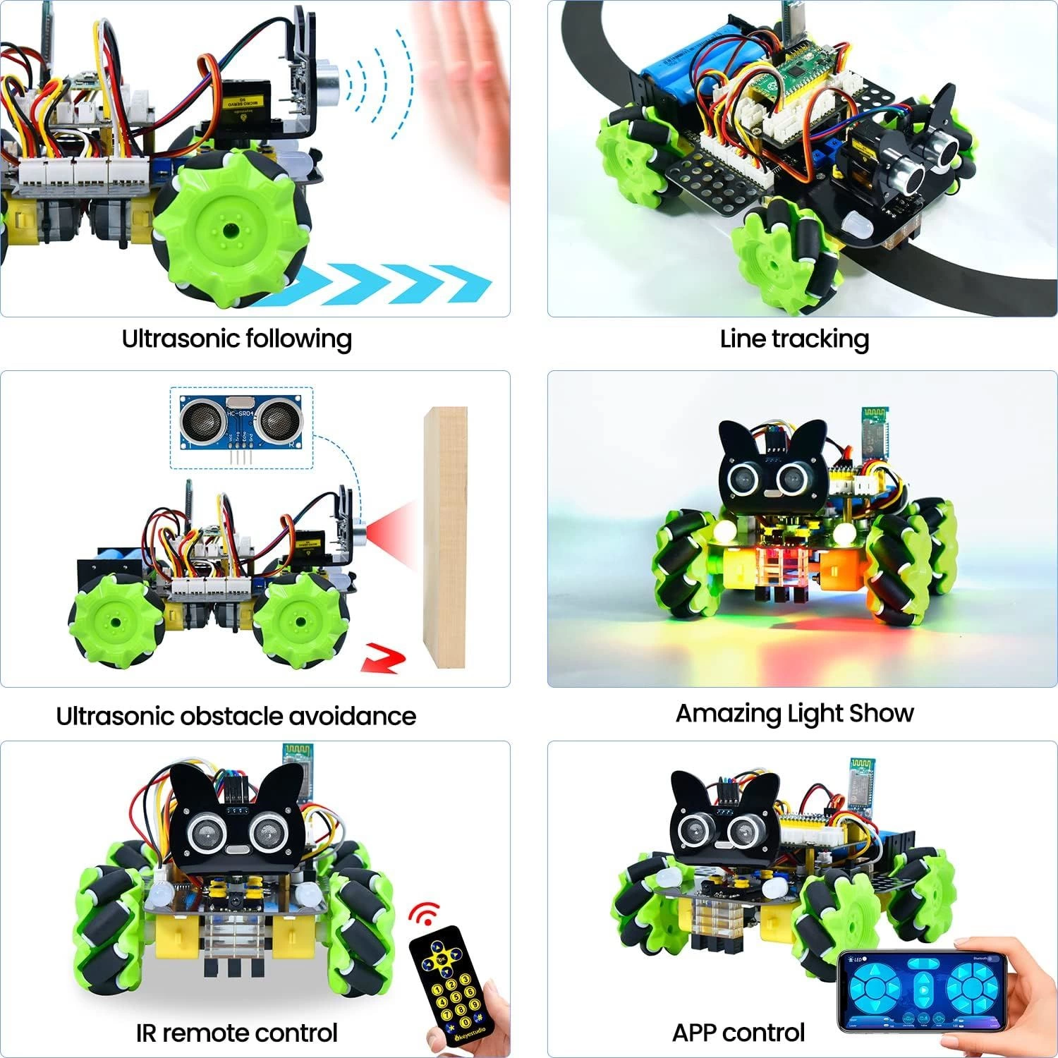 KEYESTUDIO 4WD Mecanum PICO Robot Araba - Raspberry Pi Pico Dahil
