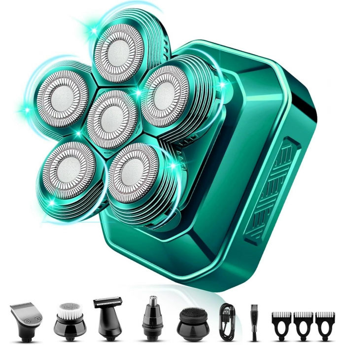 Handsomeface 6D Saç Tıraş Makinesi, 6'sı 1 Arada Bakım Seti - Yeşil