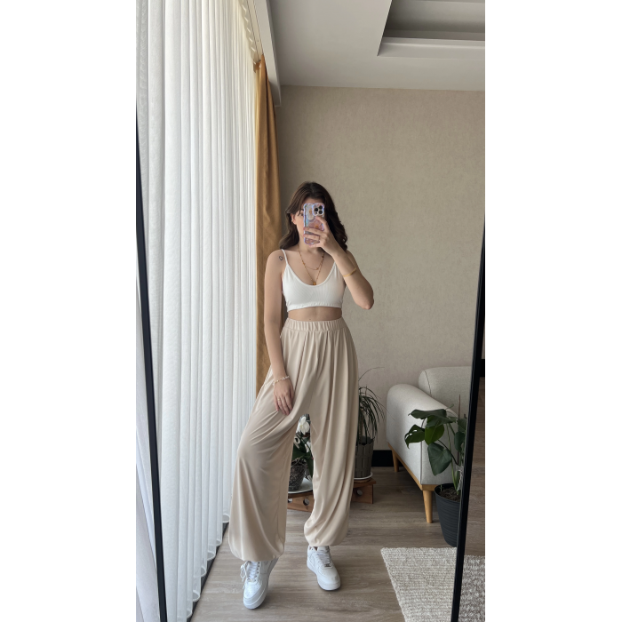 Modal Karışımlı Krem Şalvar Fiyatı - Sislove Butik