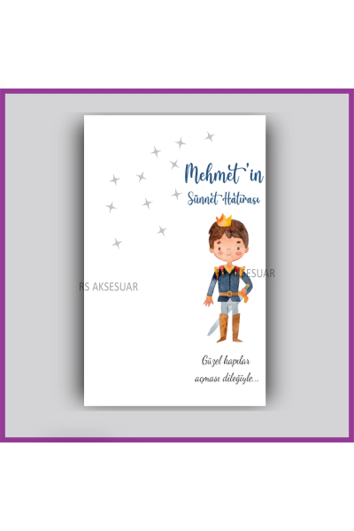 Sünnet Çocuğu Temalı - Hediyelik Anahtarlık İsim Kartı