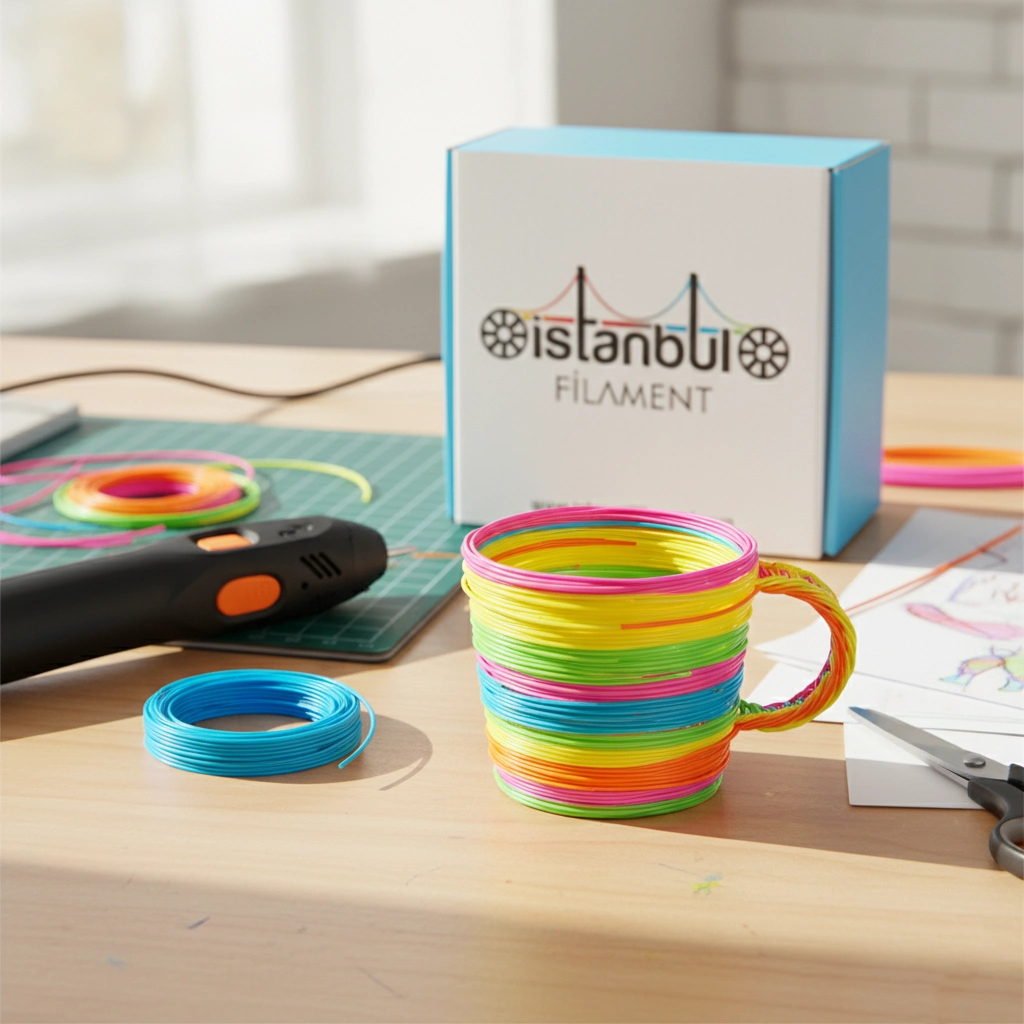 PLA 3D Kalem Filamenti 10 Renk 50 Metre Set – 3D Kalem Yazıcı Uyumlu ...