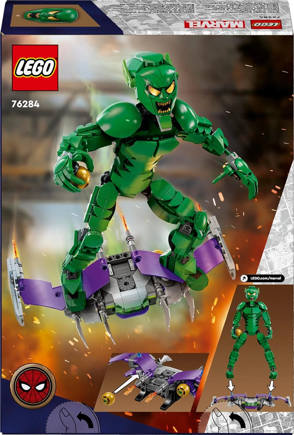LEGO Marvel Green Goblin Yapım Figürü ,76284