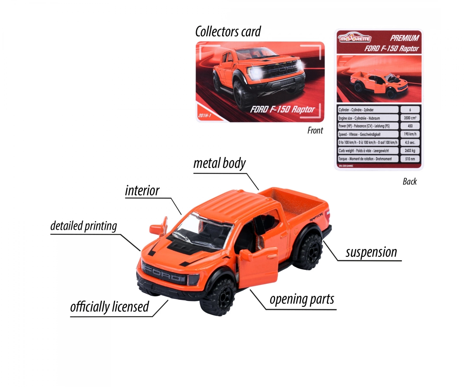 Majorette Premium Cars - Ford F-150 Raptor