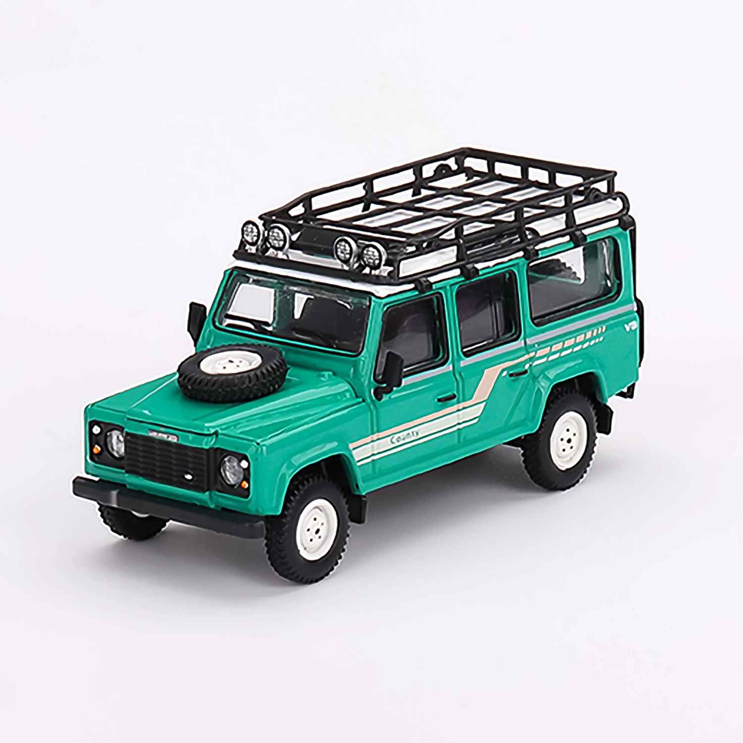 Mini GT Land Rover Defender 110 1985 County Station Wagon Trident Green ...