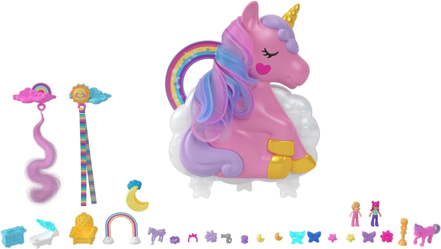 Polly Pocket Tek Boynuzlu Atın Gökkuşağı Salonu, HKV51 Polly Pocket Tek Boynuzlu Atın Gökkuşağı Salonu, HKV51