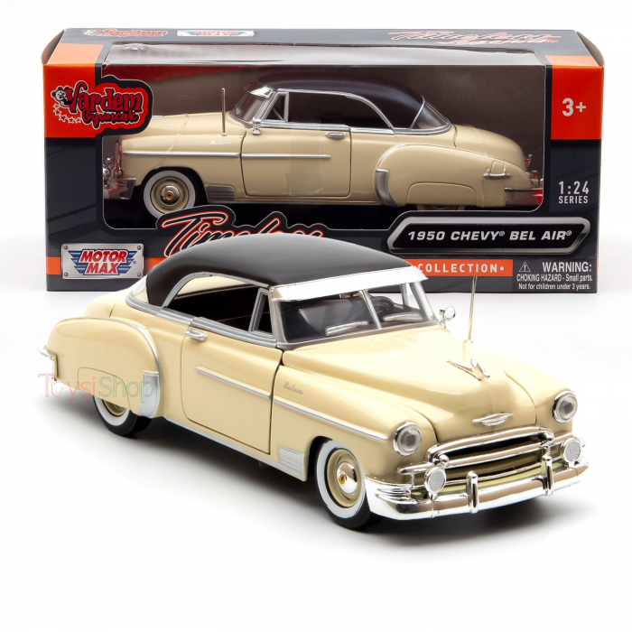 Motor Max 1:24 Chevy Bel Air Sarı – Die Cast Model Araba 73268