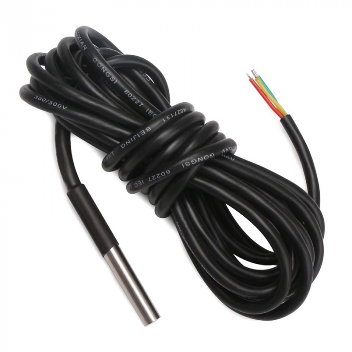 DS18B20 3 Metre Kablolu Dijital Sıcaklık Sensörü