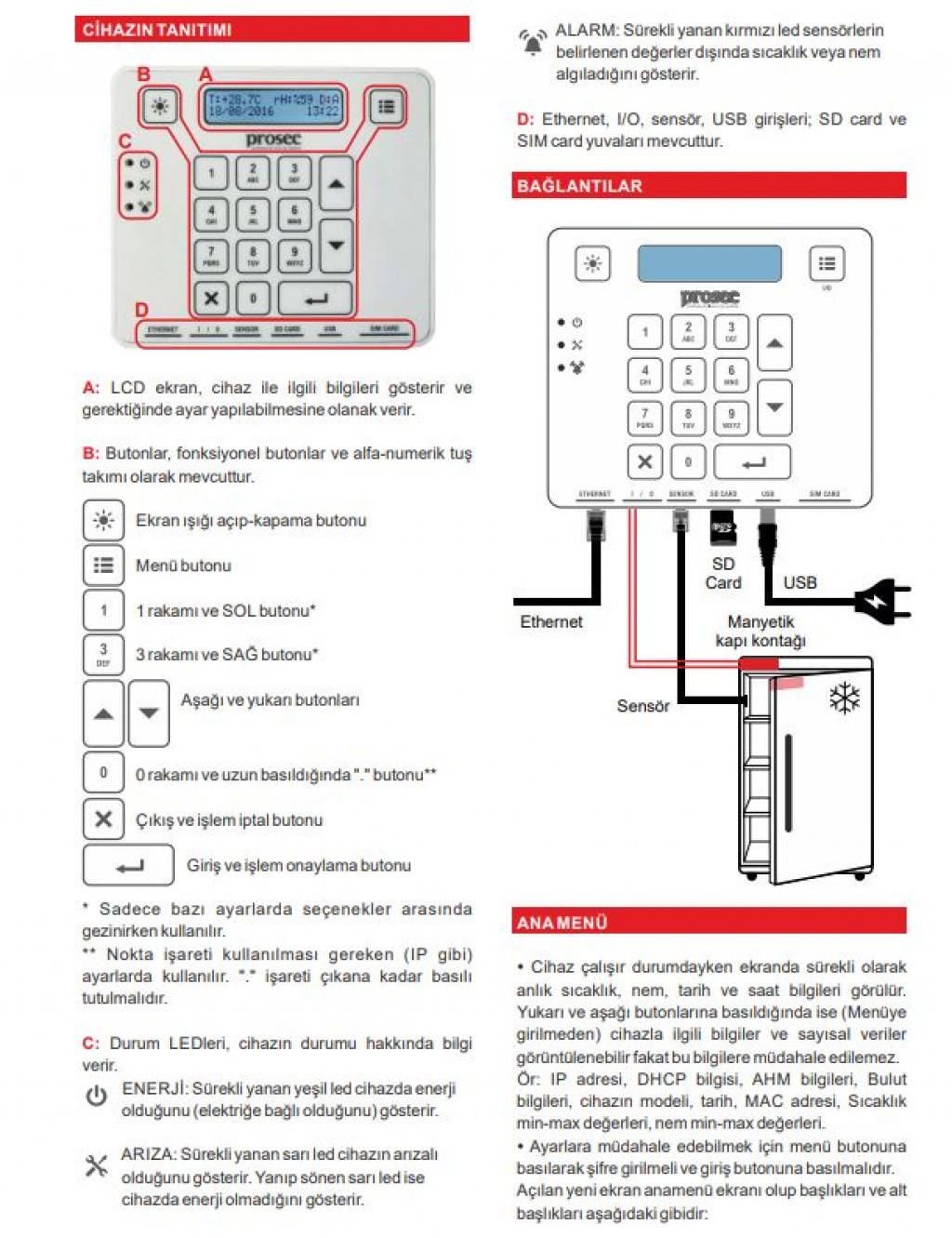 PROSEC ETHERNET ISI NEM TAKİP CİHAZI