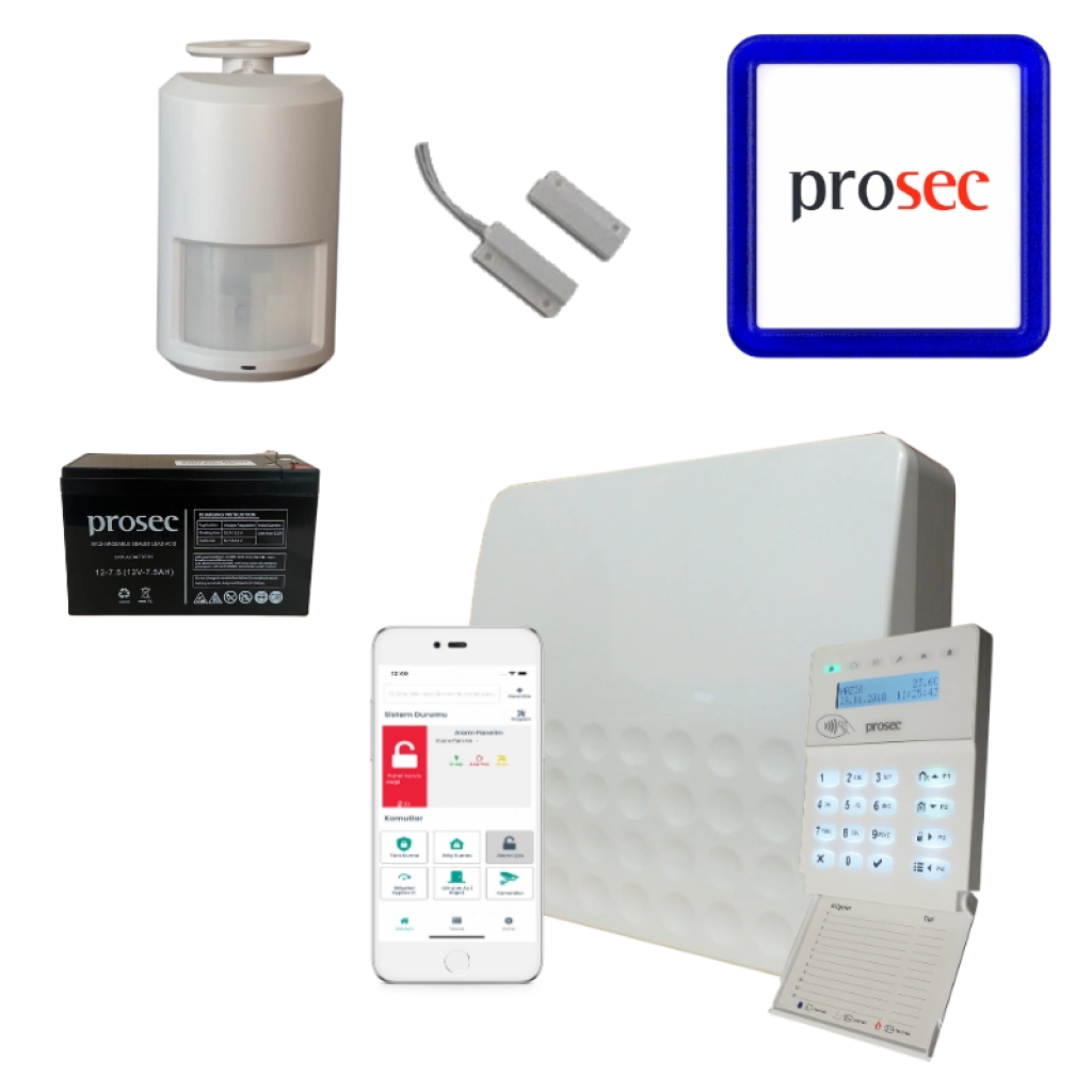 PROSEC PRO-P8G GPRS ALARM PANELİ SETİ KABLOLU (K2)