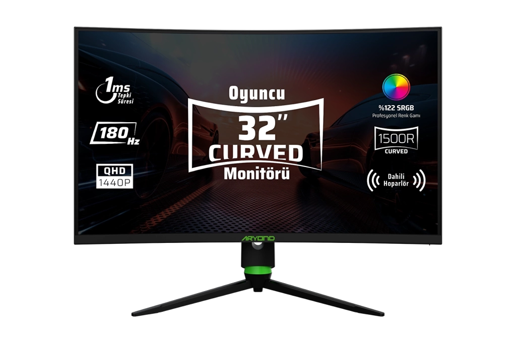 Monster Aryond A32 V2 32'' 180Hz QHD Curved Hoparlörlü Oyuncu Monitörü