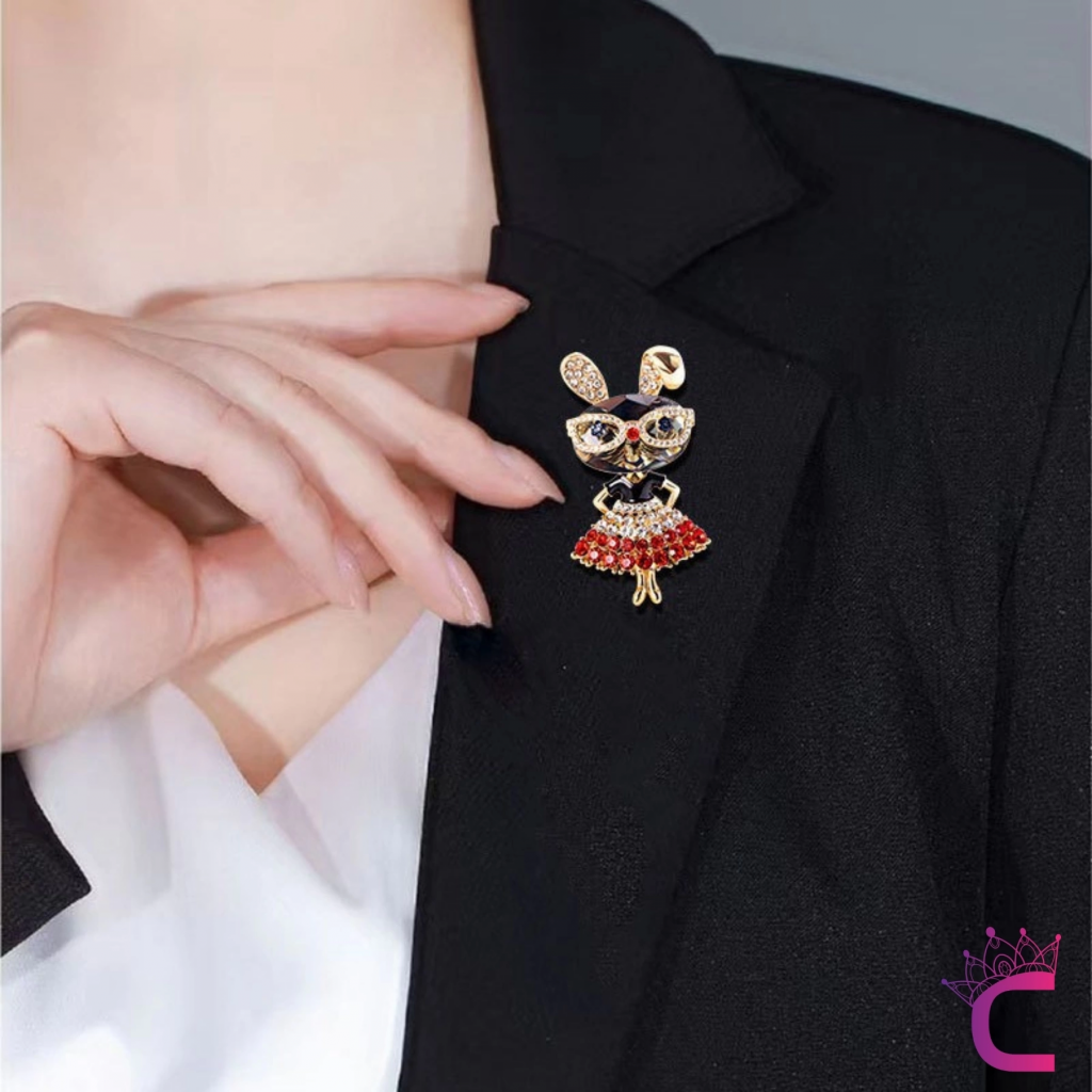 Lady Rabbit Özel Tasarım Taşlı Kadın Broş - Hediyelik Sevgiliye Kız ...