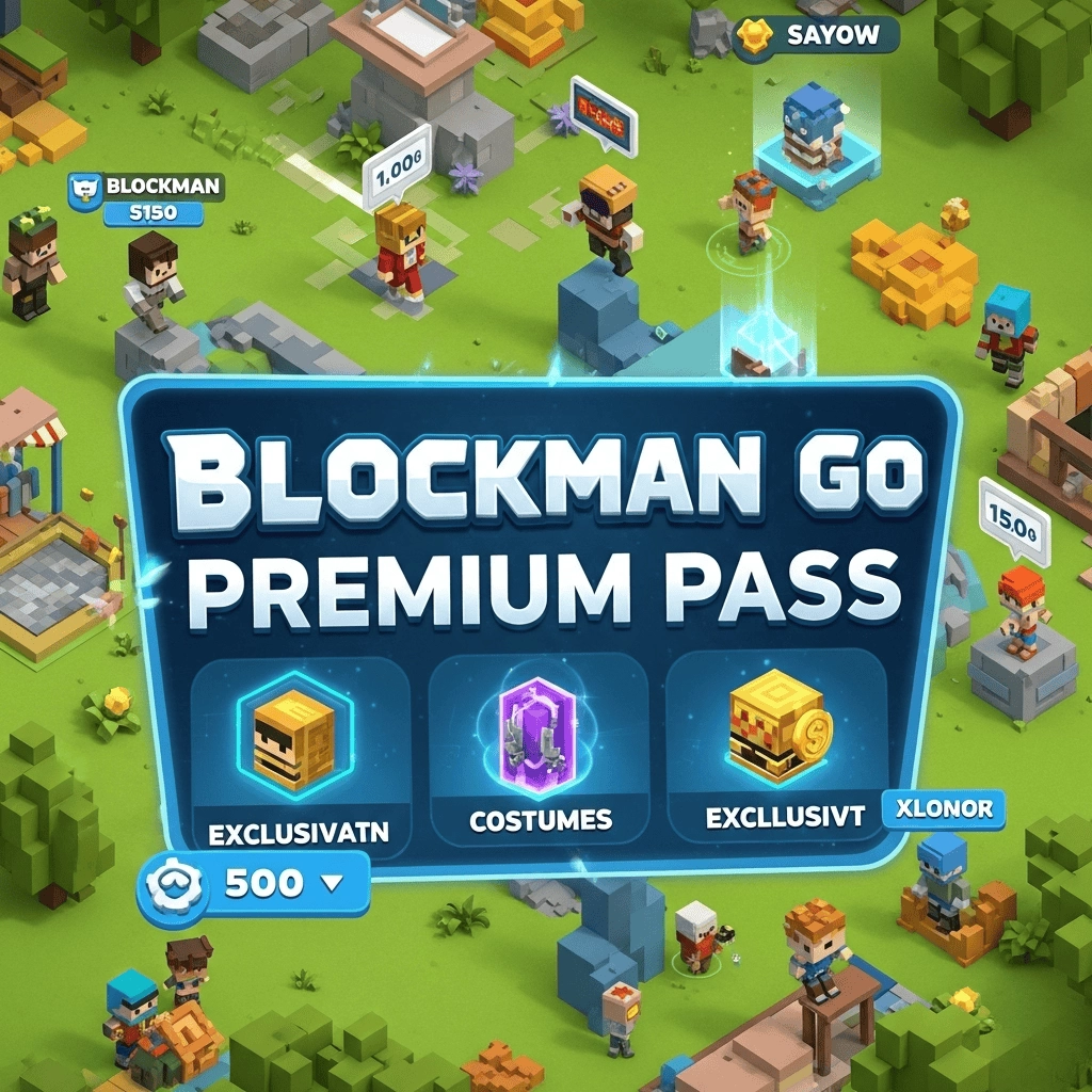 اشترِ التمرير المميز في Blockman Go - افتح قفل الجوائز والامتيازات