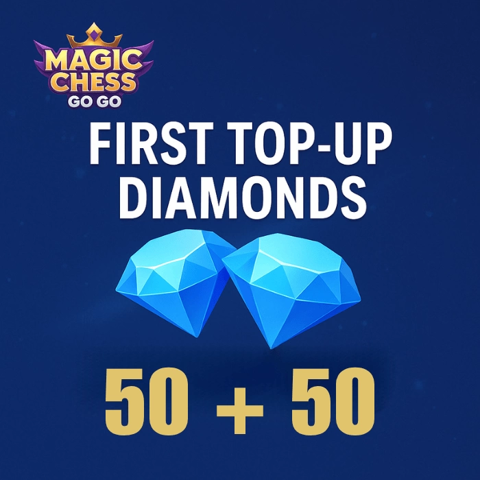 Purchase Magic Chess Go Go 50 + 50 Diamonds (First Top-up Bonus)