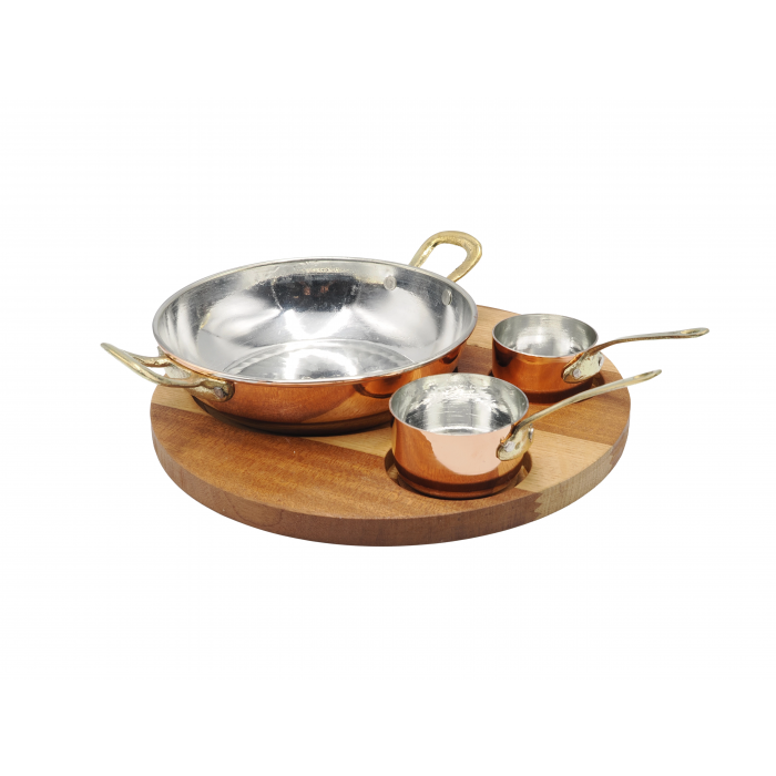 Ahşap Standlı Yemek Sunumu Seti #004